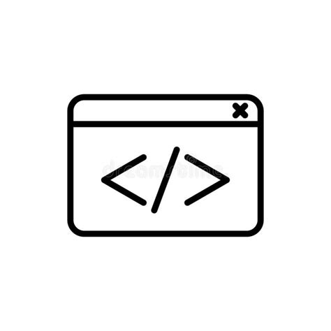 Programming Code Outline Vector Icon Stock Vector Illustration Of