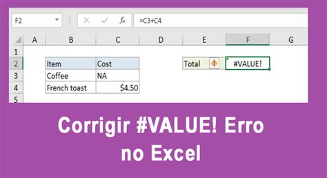Como corrigir VALUE Erro no Excel TRUQUES FÁCEIS