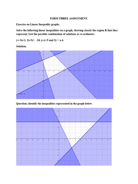 Exercise On Linear Inequality Graphs Pdf