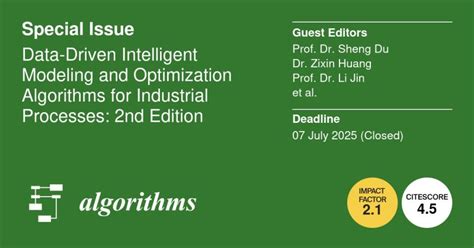 Specialissue Datadrivenmodeling Industrialprocesses Machinelearningalgorithms