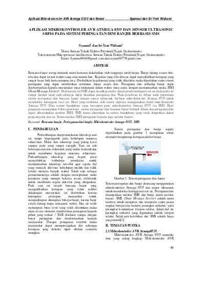 Aplikasi Mikrokontroler Avr Atmega 8535 Dan Sensor Ultrasonic Srf04