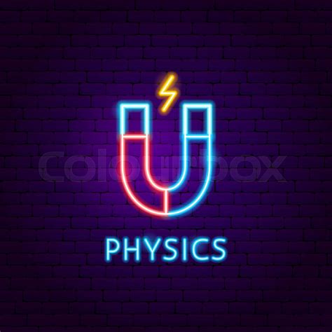 Physics Neon Label Stock Vector Colourbox