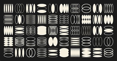 브루탈리즘 기하학적 모양 기호 간단한 기본 요소 및 양식 복고풍 디자인 트렌디한 컨템포러리 미니멀리스트 스타일 벡터 일러스트