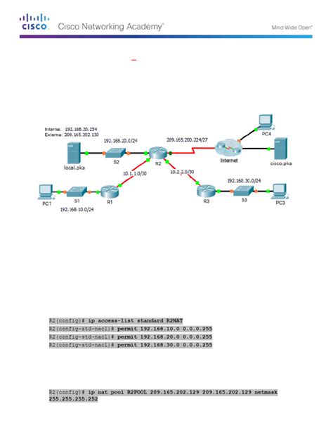 9236 Packet Tracer Implementing Static And Dynamic Nat Instructions Ilm Pdf Red De