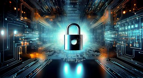 Safety Closed Padlock On A Digital Circuit Board Concept Of Cybersecurity Cyber Crime And