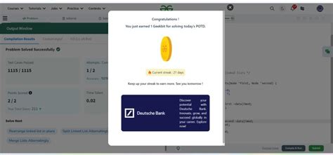 Jaanvi On Linkedin Potd Day21 Geeksforgeeks Deutschebank