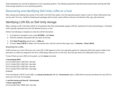 Linux Setup And Configuration Dell Unity Xt Oracle Database Best Practices Dell