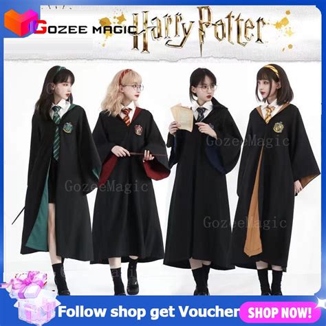 พร้อมส่ง ชุดแฮรี่พอตเตอร์ เสื้อคลุมแฮรี่ ชุดฮาโลวีน ชุดพ่อมด เสื้อคลุม