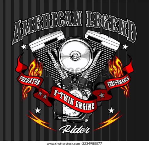 V Twin Engine Vector Template Graphic Stock Vector Royalty Free 2234985577 Shutterstock