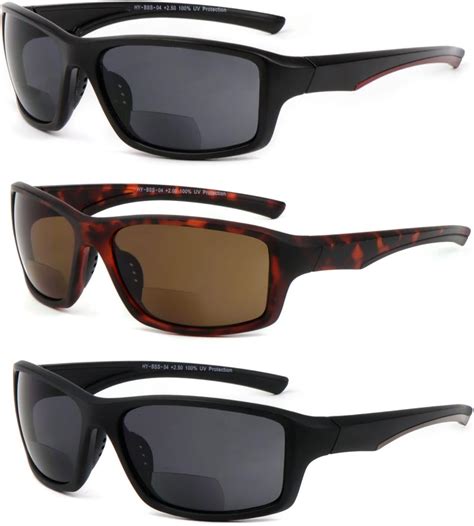 Hyyiyun 3 Pairs Square Bifocal Sunglasses For Men And Women