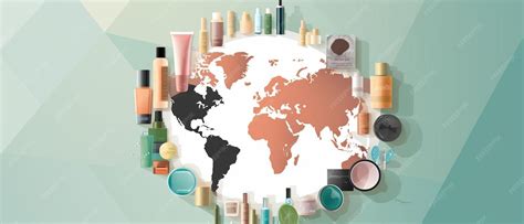 Premium Ai Image Map Of The Global Cosmetics Industries Market