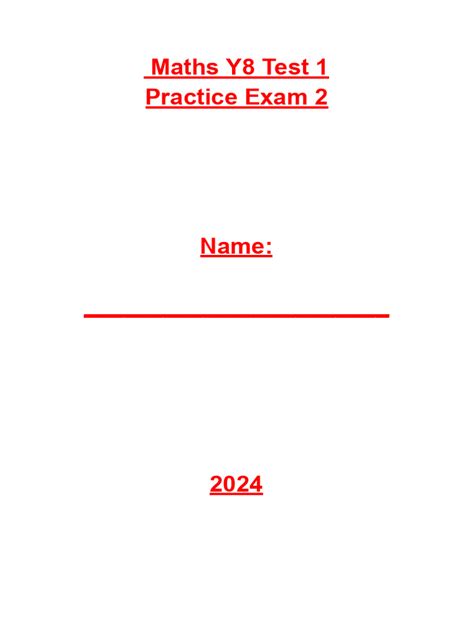 Maths Y8 Practice Test 2 Pdf