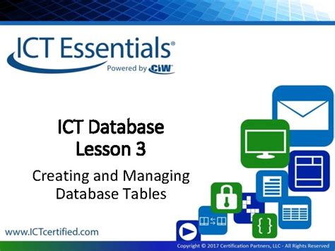 Ict Database Lesson 3 Creating And Managing Database