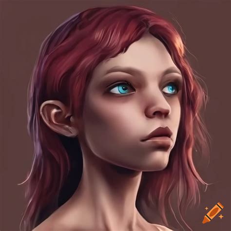Digital Art Of A Maroon Haired Humanoid Alien Girl On Craiyon