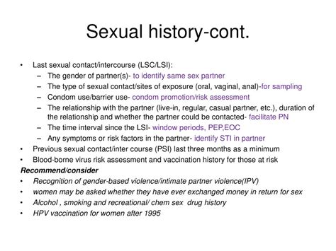 Womens Sexual Health History Taking And Risk Assessment Ppt Download