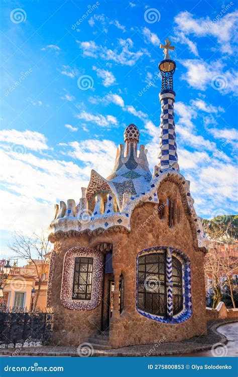 Fairytale Gingerbread House In Park Guell Designed By Antoni Gaudi In