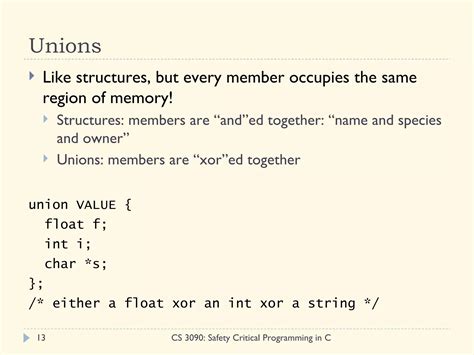 C Structures And Unions Ppt Programming Languages Computing