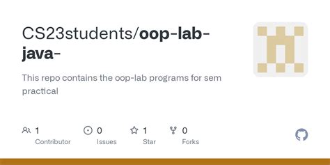 Github Cs23studentsoop Lab Java This Repo Contains The Oop Lab