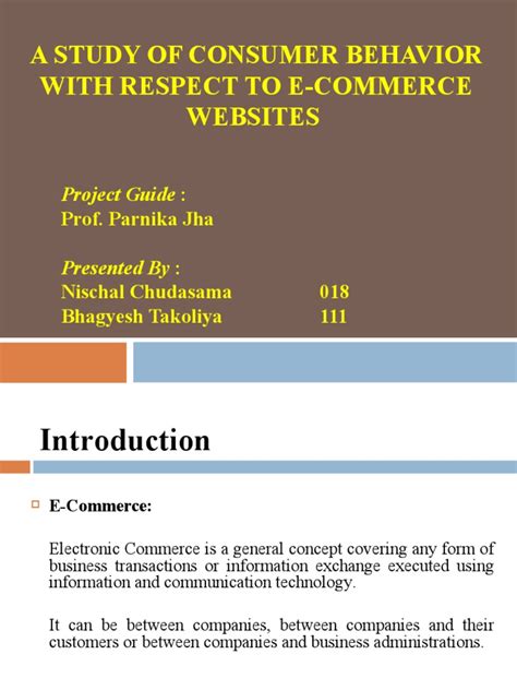 E Commerce And Consumer Behaviour Pdf E Commerce Internet