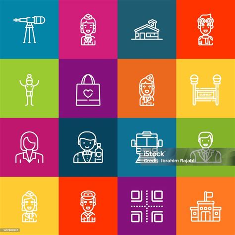 서있는 요소의 현대 얇은 선 아이콘 세트 프리미엄 품질 개요 기호 컬렉션 간단한 모노 선형 픽토그램 팩 웹 그래픽을 위한 스트로크 벡터 로고 개념 0명에 대한 스톡 벡터