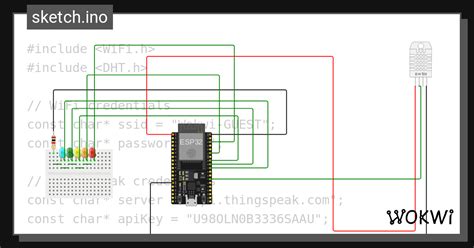 Humidity And Temp Sensor With ThingSpeak Copy Wokwi ESP STM Arduino Simulator