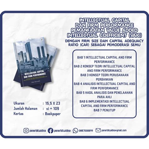 Jual Buku Intellectual Capital Dan Firm Performance Pemanfaatan Value Added Intellectual