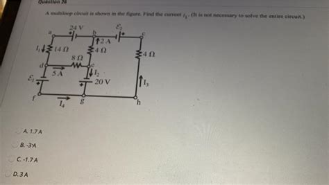 solved question 26 a multiloop circuit is shown in the