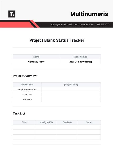 Free Project Tracker Templates Editable And Printable