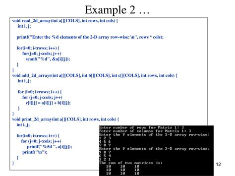 Ppt Ics103 Programming In C Lecture 16 2 Dimensional Arrays