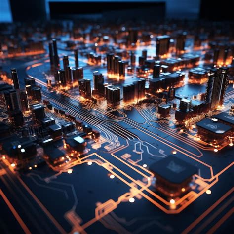 premium photo electronic circuits and artificial intelligence background