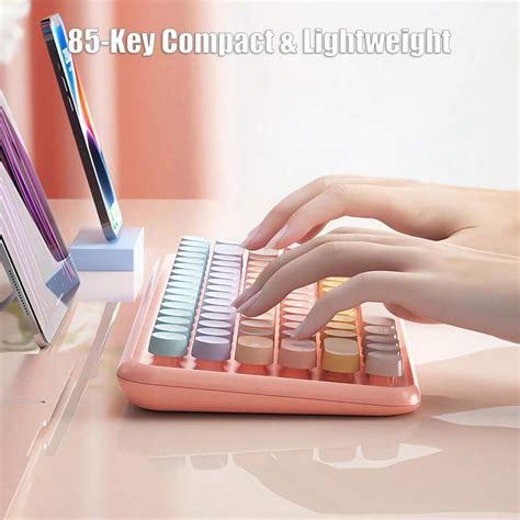 BOW BOW Ergonomic Rechargeable Wireless Keyboard Bluetooth Tri Modes Wireless Keyboard