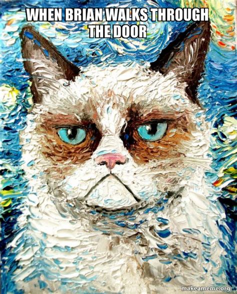 Cat Walking Through Door Meme