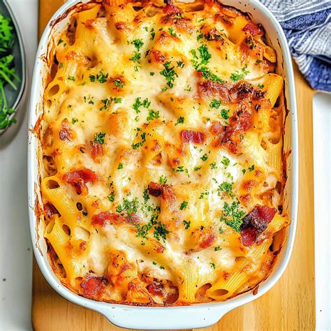 Chicken And Bacon Pasta Casserole Beths Quick Bites