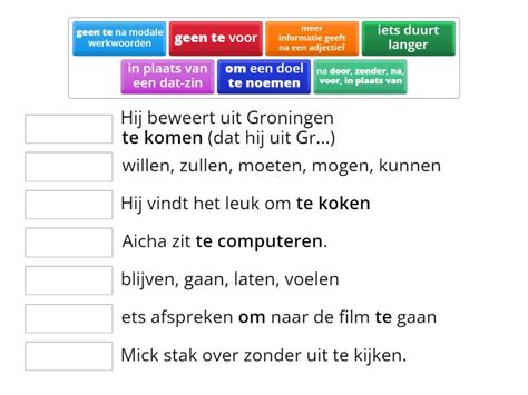 Te Infinitief Regels Match Up