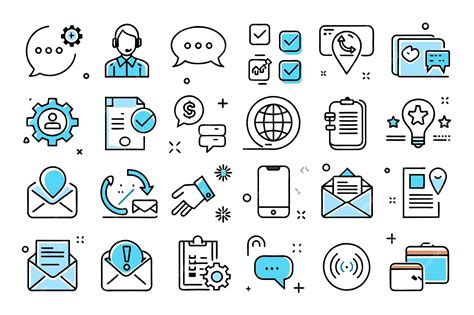 Premium Vector Communication And Contact Icon Set Full Vector Illustration Outline Style Icons