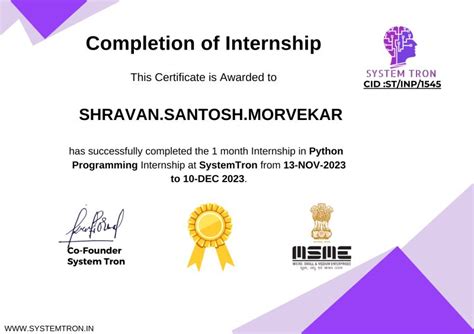 Shravan Morvekar On Linkedin I Am Glad To Announce That I Have Completed One Month Of Internship