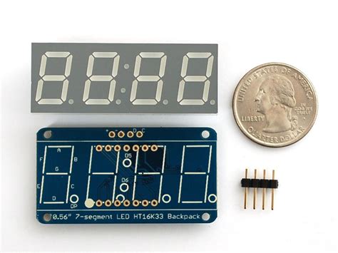 Adafruit 056 4 Digit 7 Segment Display Wi2c Backpack