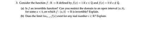 solved consider the function f r→r ﻿defined by f x 1 ﻿if