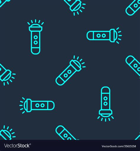 Green Line Flashlight Icon Isolated Seamless Vector Image