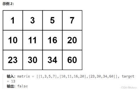 leetcode[中等] 74 搜索二维矩阵 csdn博客