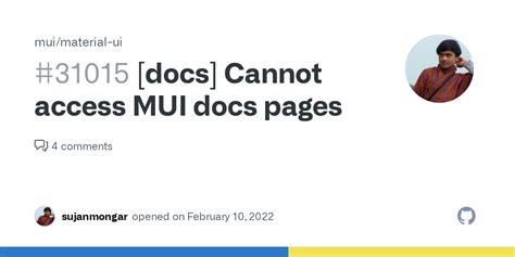 Docs Cannot Access MUI Docs Pages Issue Mui Material Ui GitHub