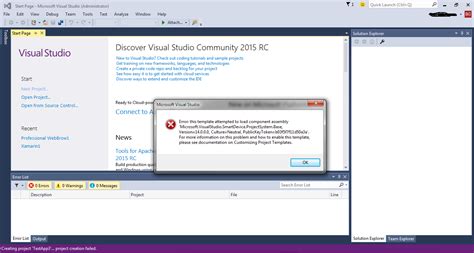 C Error This Template Attempted To Load Component Assembly