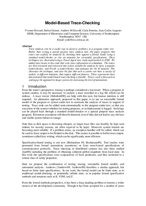 Pdf Model Based Trace Checking