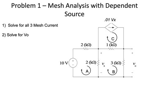 Solved Problem Mesh Analysis With Dependent SourceSolve Chegg