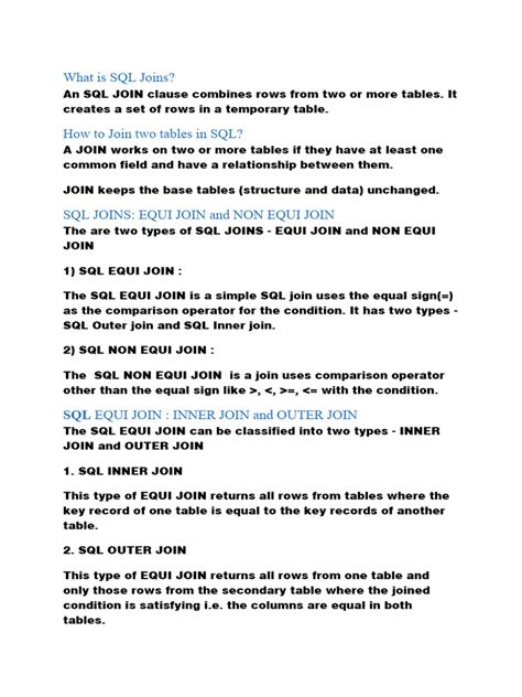 What Is Sql Joins Pdf Information Retrieval Computer Data