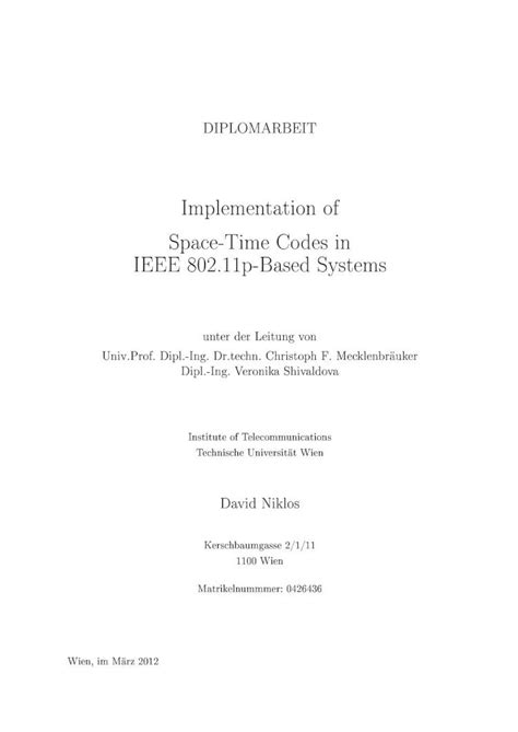 Pdf Implementation Of Space Time Codes In Ieee 80211p Antennas At The Transmitter Requires