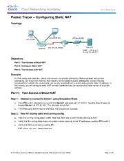 11 2 1 4 Packet Tracer Configuring Static NAT Instructions Packet
