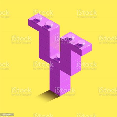 생성자 벽돌에서 알파벳의 현실적인 분홍색 3d 아이소메트릭 문자 Y 0명에 대한 스톡 벡터 아트 및 기타 이미지 0명 3차원 인쇄 겨울 Istock
