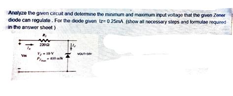 solved analyze the given circuit and determine the minimum
