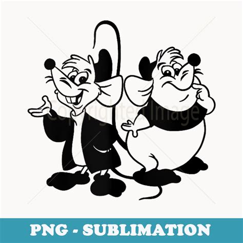 Disney Cinderella Jaq And Gus Simple Black Outline Creative Inspire